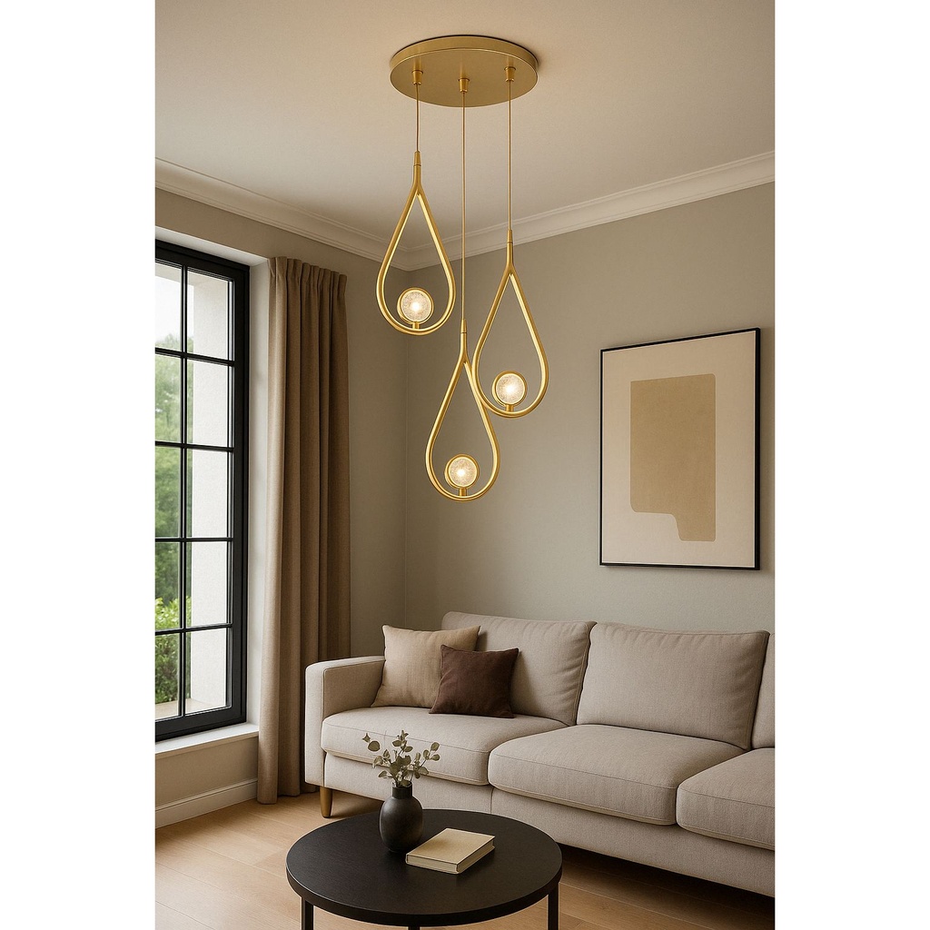 Luminous Teardrop LED Pendant Light – Elegant Crystal Drop Chandelier ...